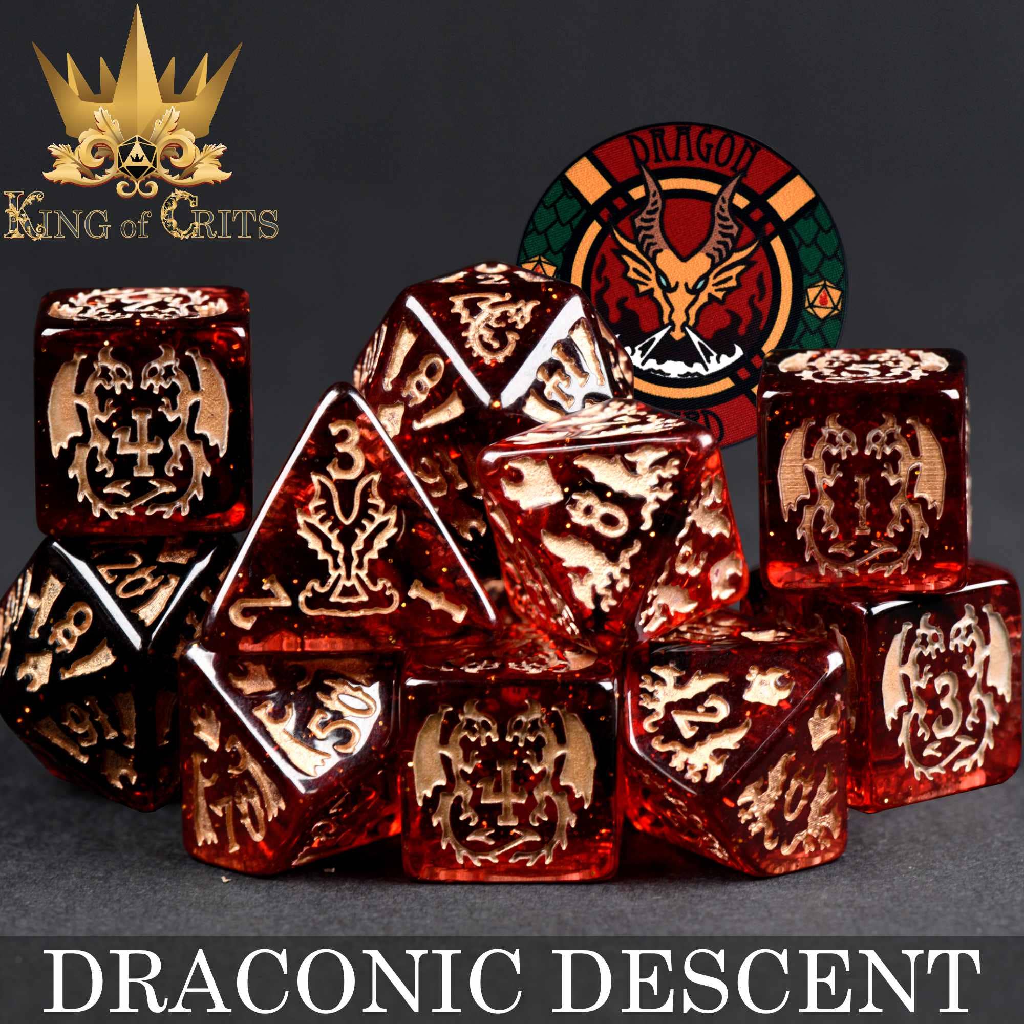 Draconic Descent - 11 Dice Set | Lucky Dice Games